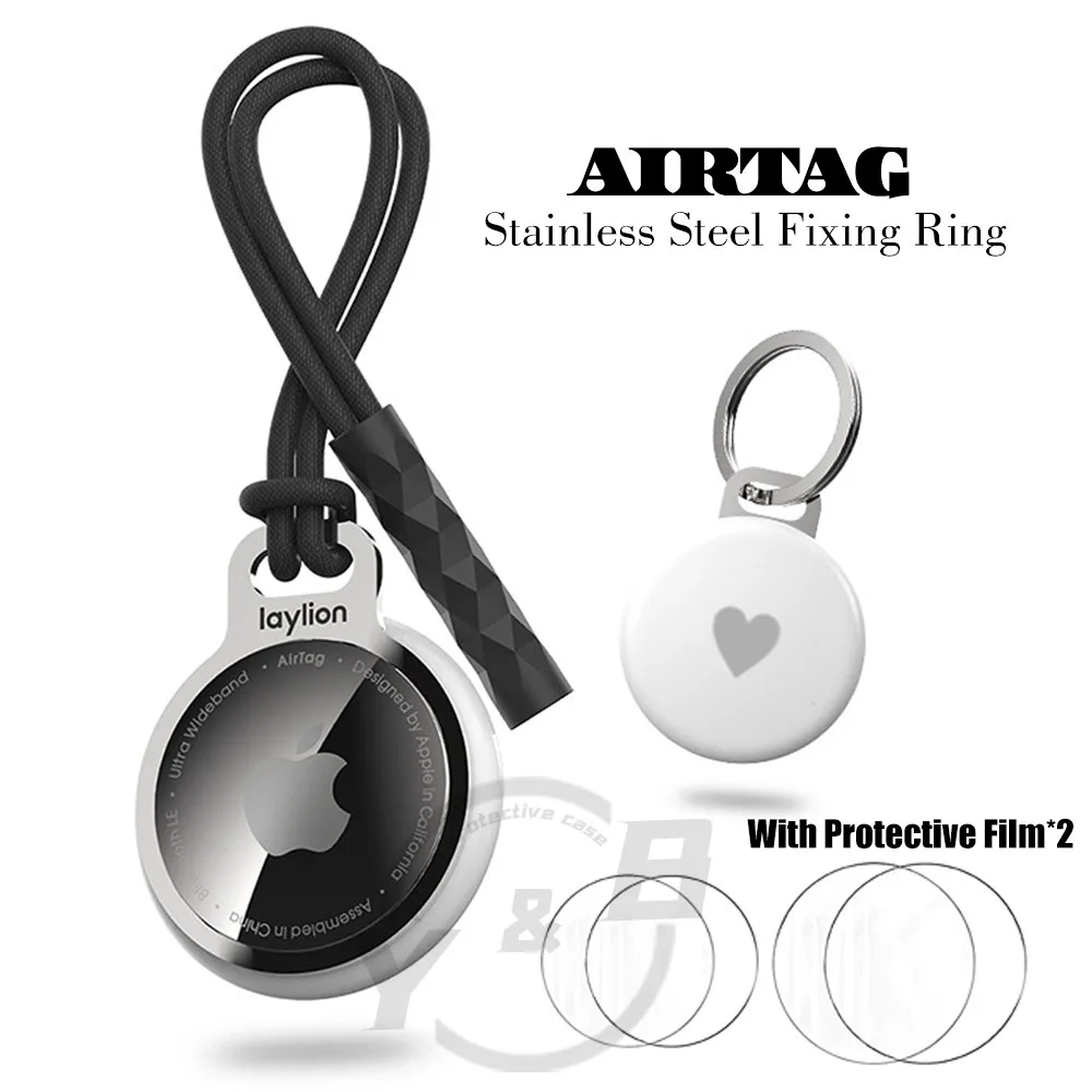 New-For-Apple-AirTag-Tracker-Holder-Stainless-Steel-Metal-Ring ...