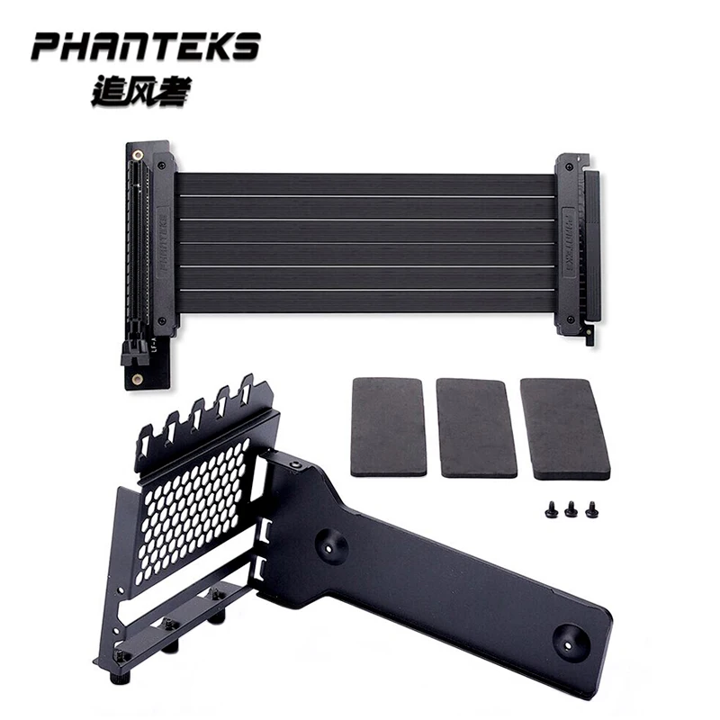 Phanteks GPU 케이블, 컴퓨터 PCIe3.0, X16 / PCIe 4.0x16 수직 VGA RTX4090 카드 브래킷 ...