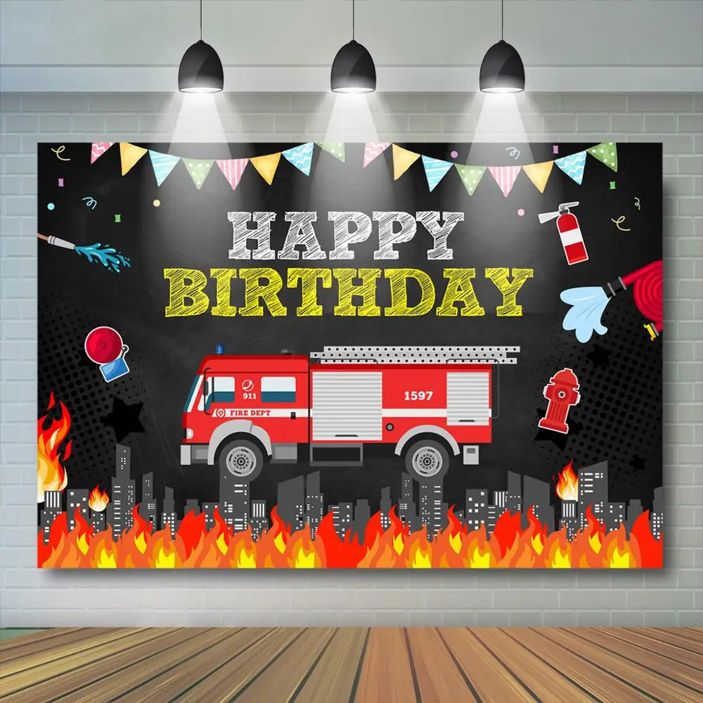 Paper & Party Supplies Party Supplies Fire Truck Birthday Party Fire ...