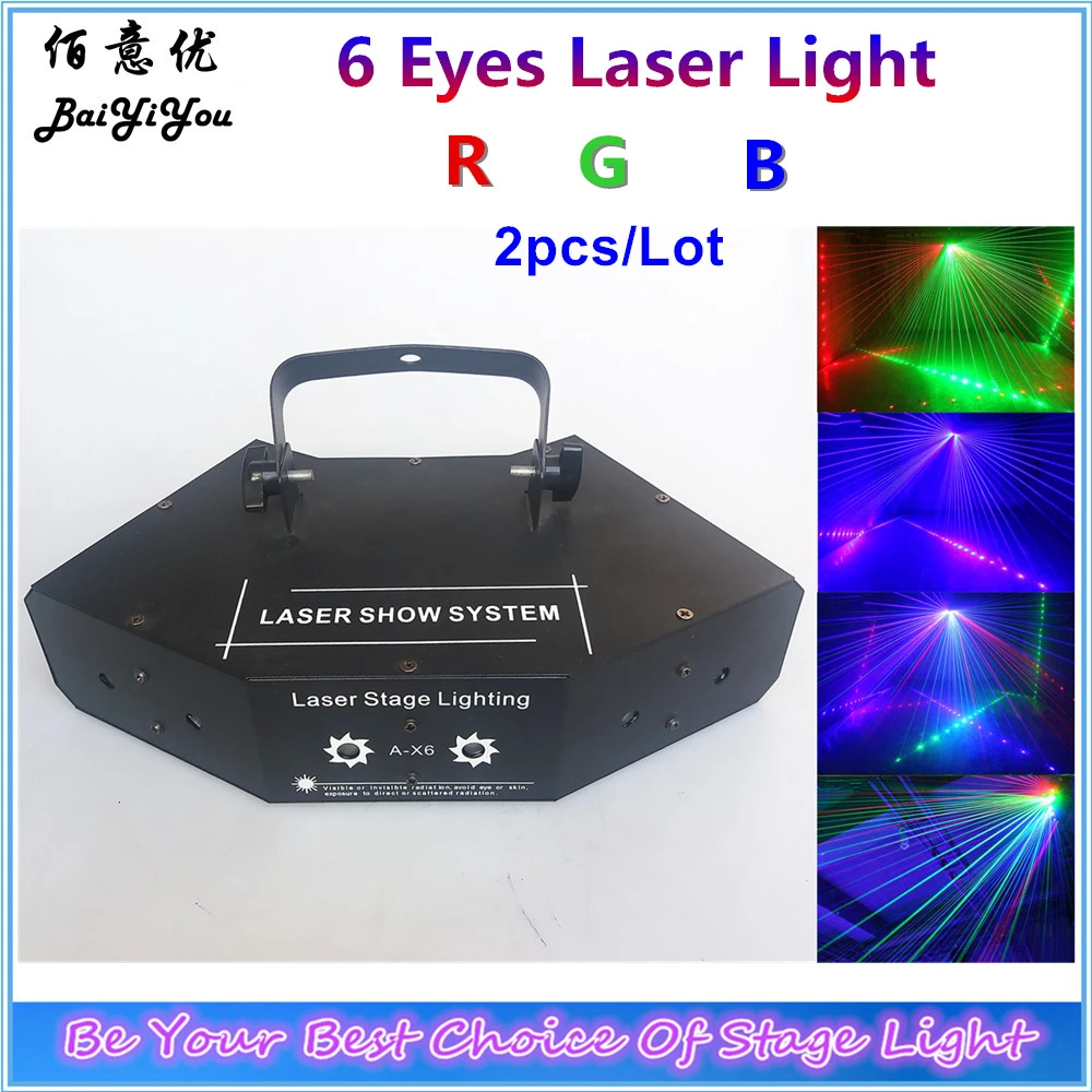 2pcs/Lot 6 Eyes Laser Light 6 Eyes RGB Pattern DJ Laser Light For Disco ...