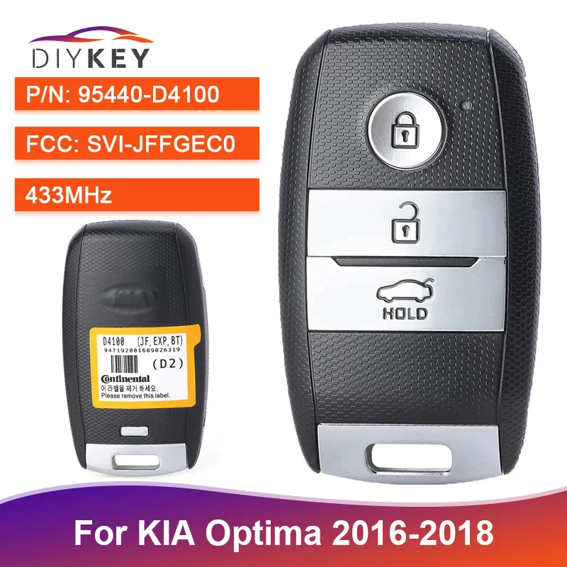 DIYKEY Smart Keyless Go Remote Key 3 Button 433MHz NCF2952X Chip Fob ...