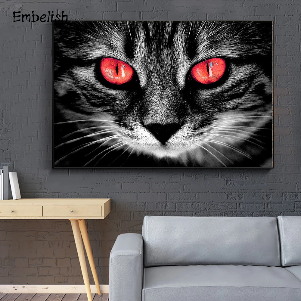 Black And White Cat With Red Eyes