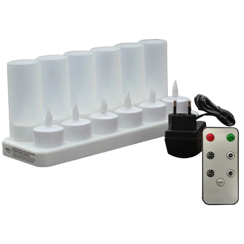 Set-of-12-Remote-controlled-LED-Rechargeable-Tea-Light-Tealight-Candle ...