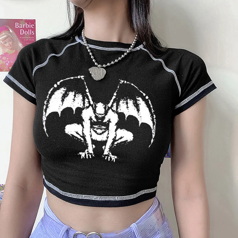 Alt Gothic Streetwear | Black Emo Shirts | Shirts Alt Gothic | Emo Crop ...