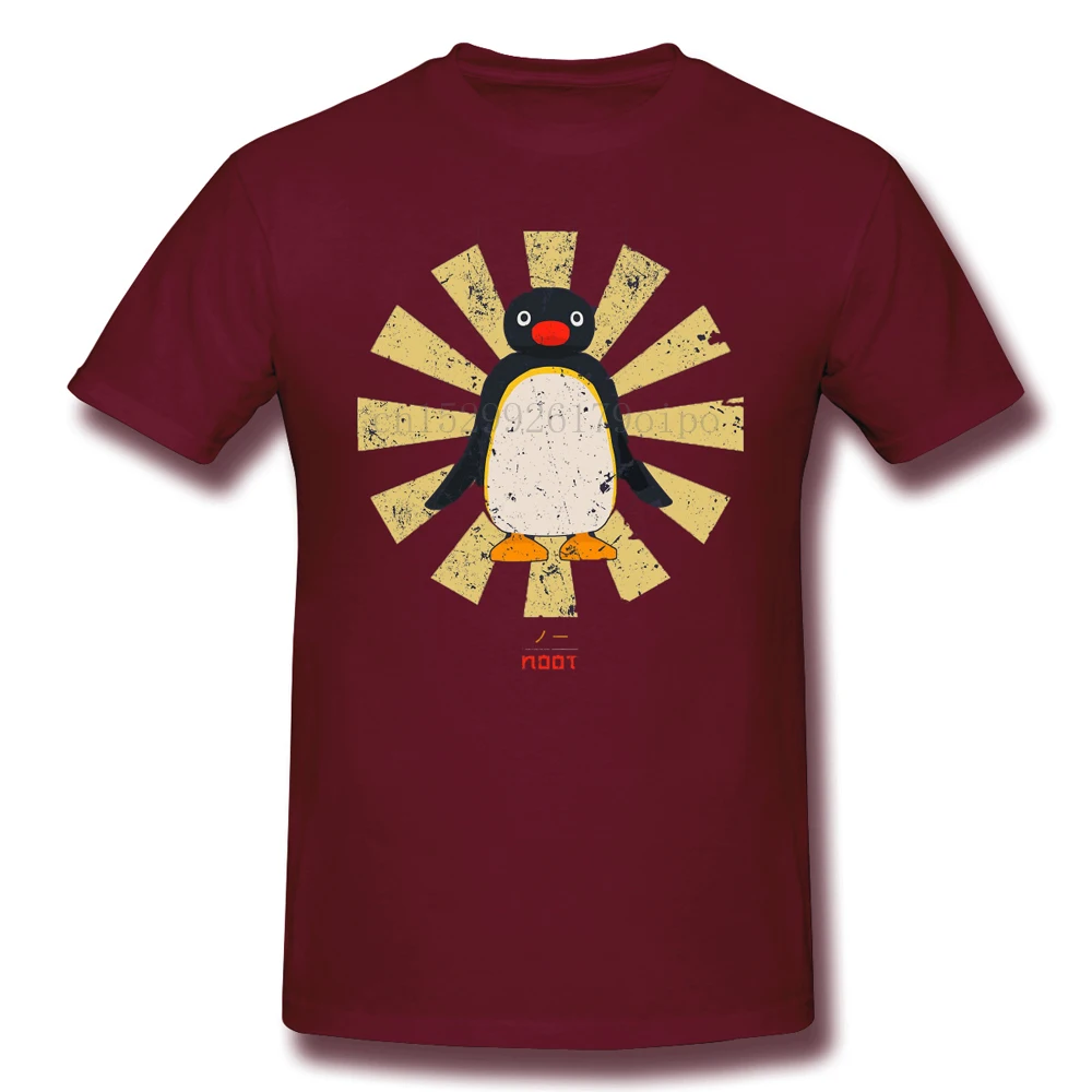 Pingu Japanese Print Cotton T Shirt Camiseta Hombre Noot Noot Funny ...