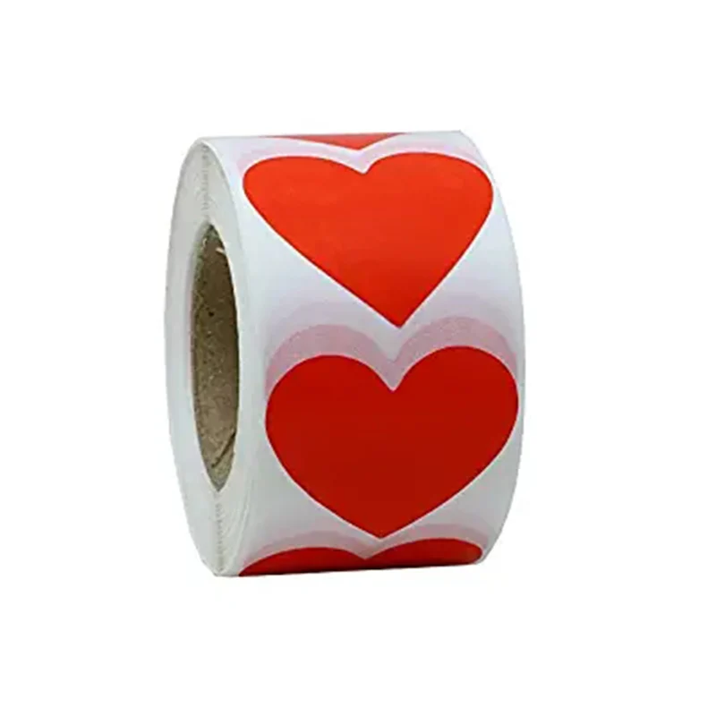 Decorative-heart-shaped-stickers-500pcs-red-handmade-stickers-scrapbook ...