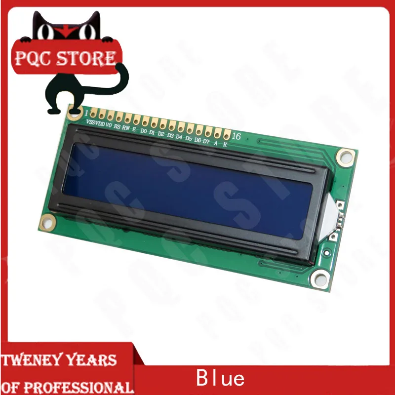 1pcs/lot 1602 16x2 Character LCD Display Module HD44780 Controller Blue ...