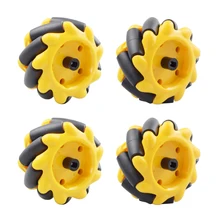 Yellow 60mm Mecanum Wheel Omni-directional Tire With 4pcs Legos Motor ...