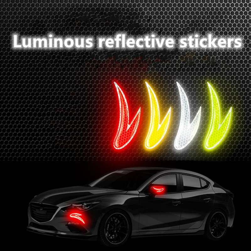 2pcs 3D car sticker Car door collision avoidance sticker Luminous ...