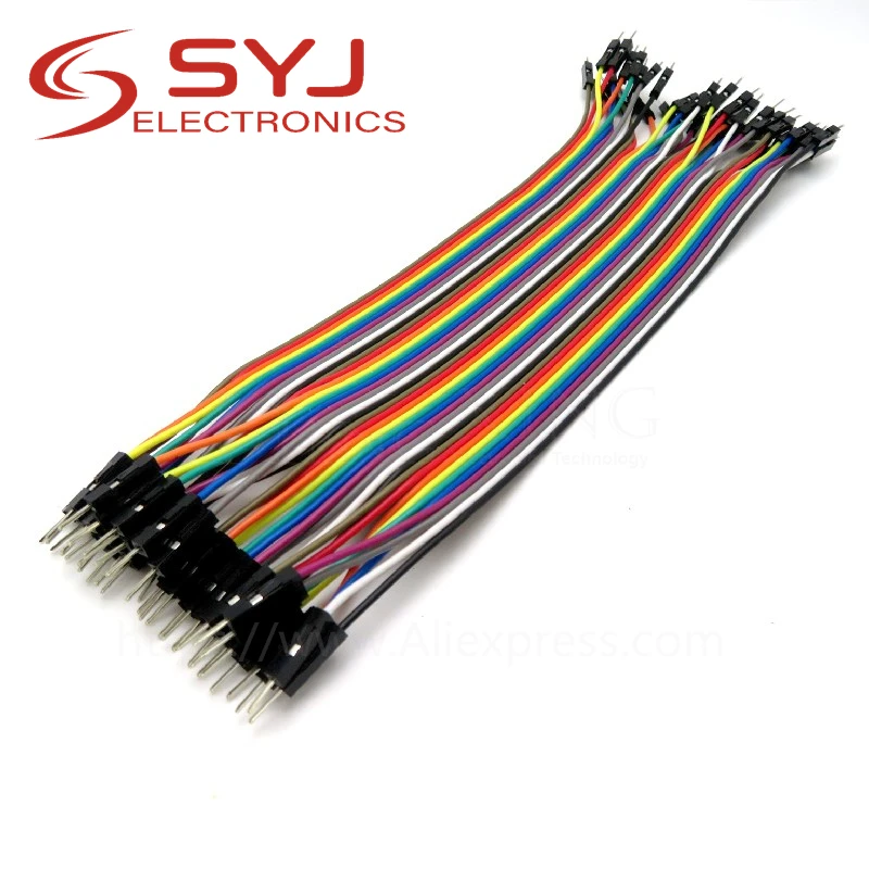 1lot-40pcs-20cm-2-54mm-1pin-1p-1p-male-to-male-jumper-wire-Dupont-cable ...