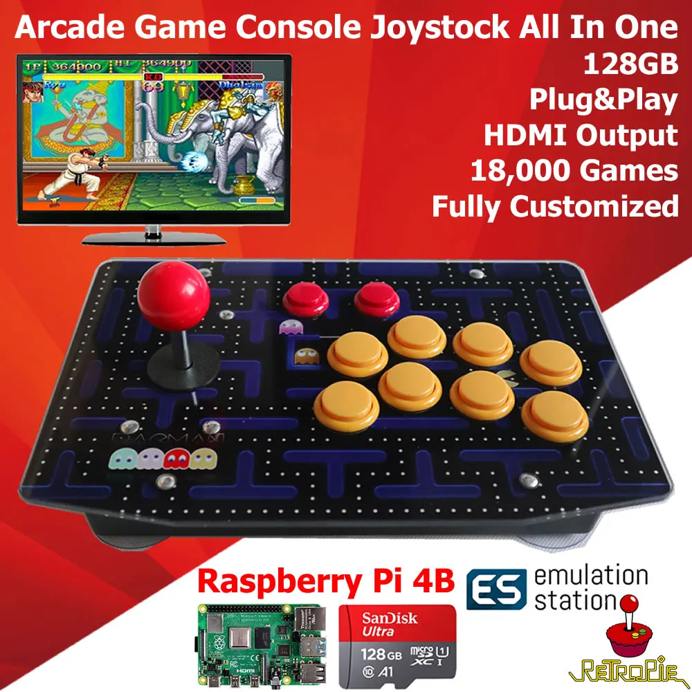 Rac-s400 Retro Arcade Game Console Joystick Fight Stick All In One ...