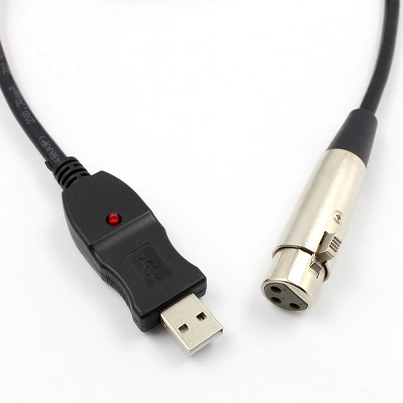 Usb Macho Para 3 Pinos Xlr Microfone Fêmea Mic Studio Cabo De Ligação ...