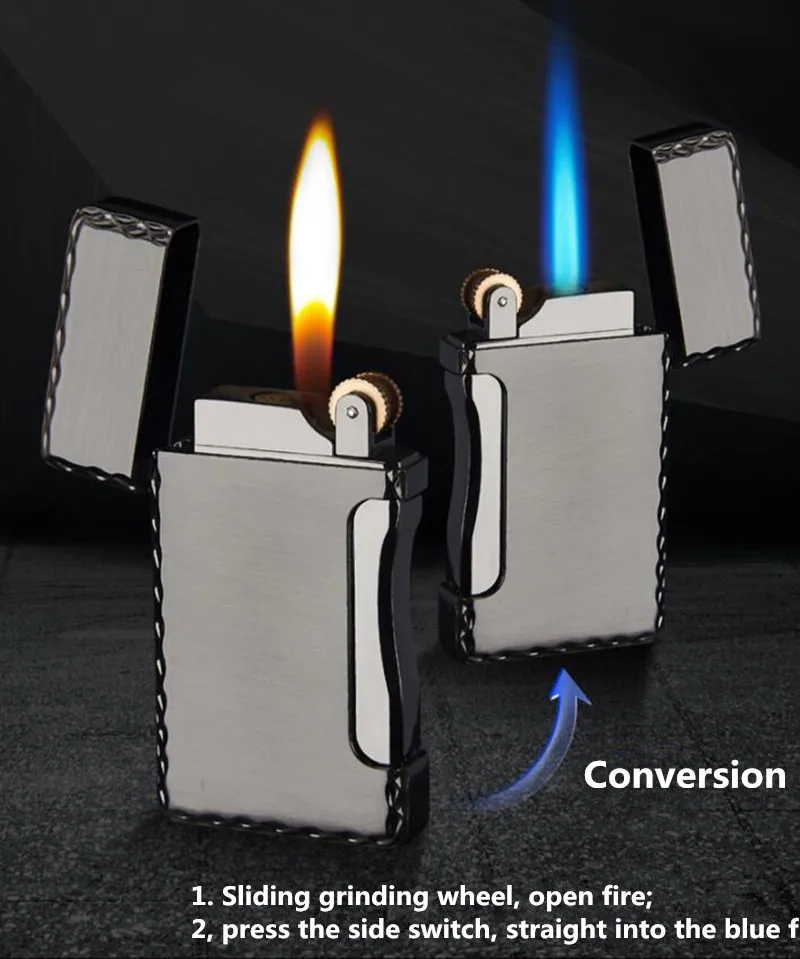 Double-Fire-Gas-lighter-Blue-Flame-and-Open-Fire-Inflatable-Butane ...