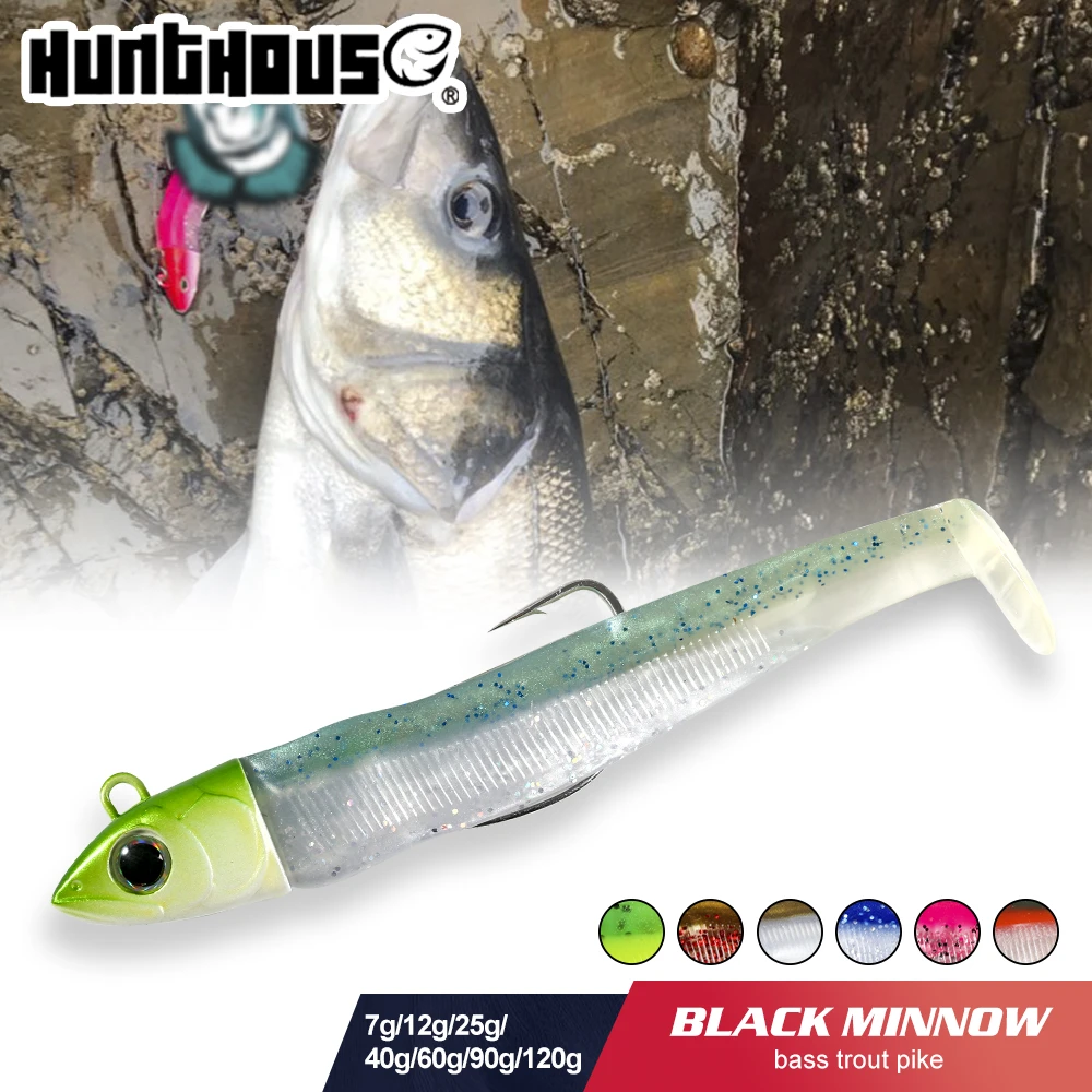 Hunthouse Black Minnow 70mm/7g 85mm/12g 100mm/25g Easy Shiner Fishing ...