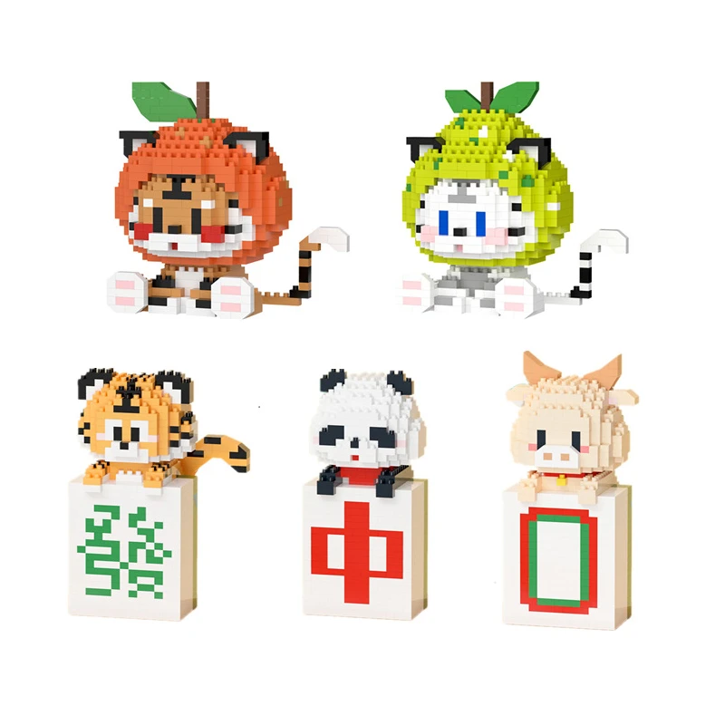 Orange Tiger Mini Building Blocks Big Fortuue And Great Profit Panda ...