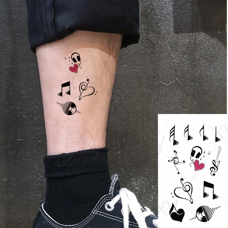 Anchor Music Note Tattoo