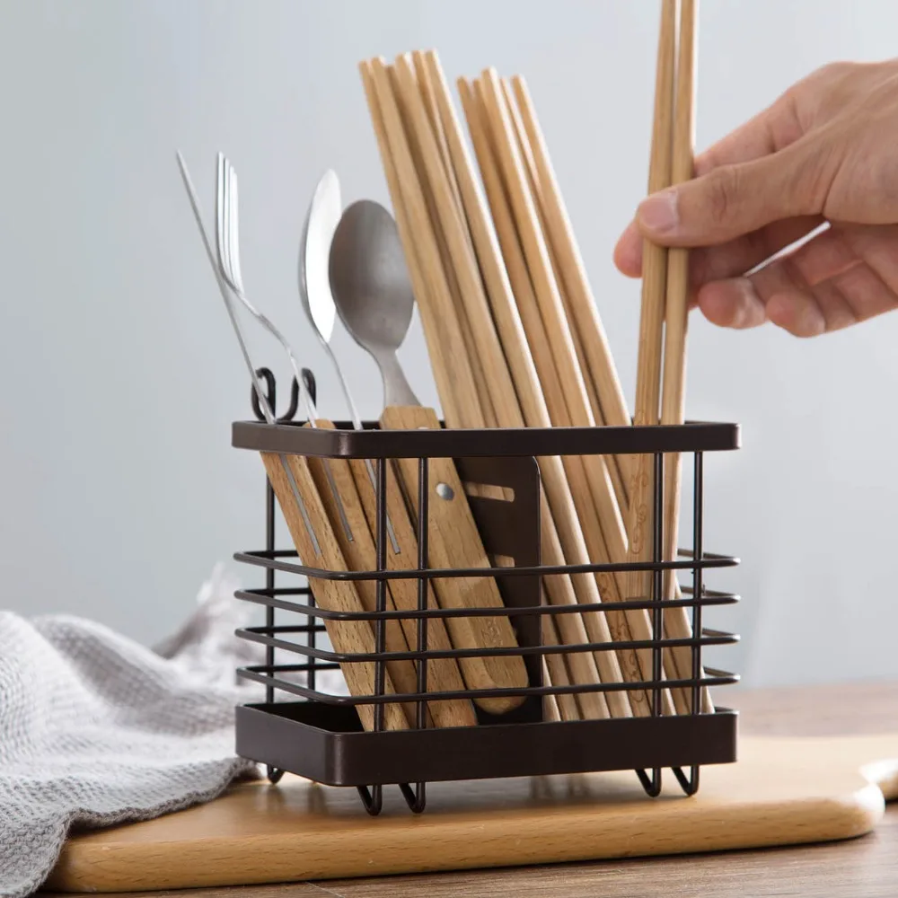 Meuble a epices,Porte-baguettes en fer Cage cuillère fourchette étagère ...