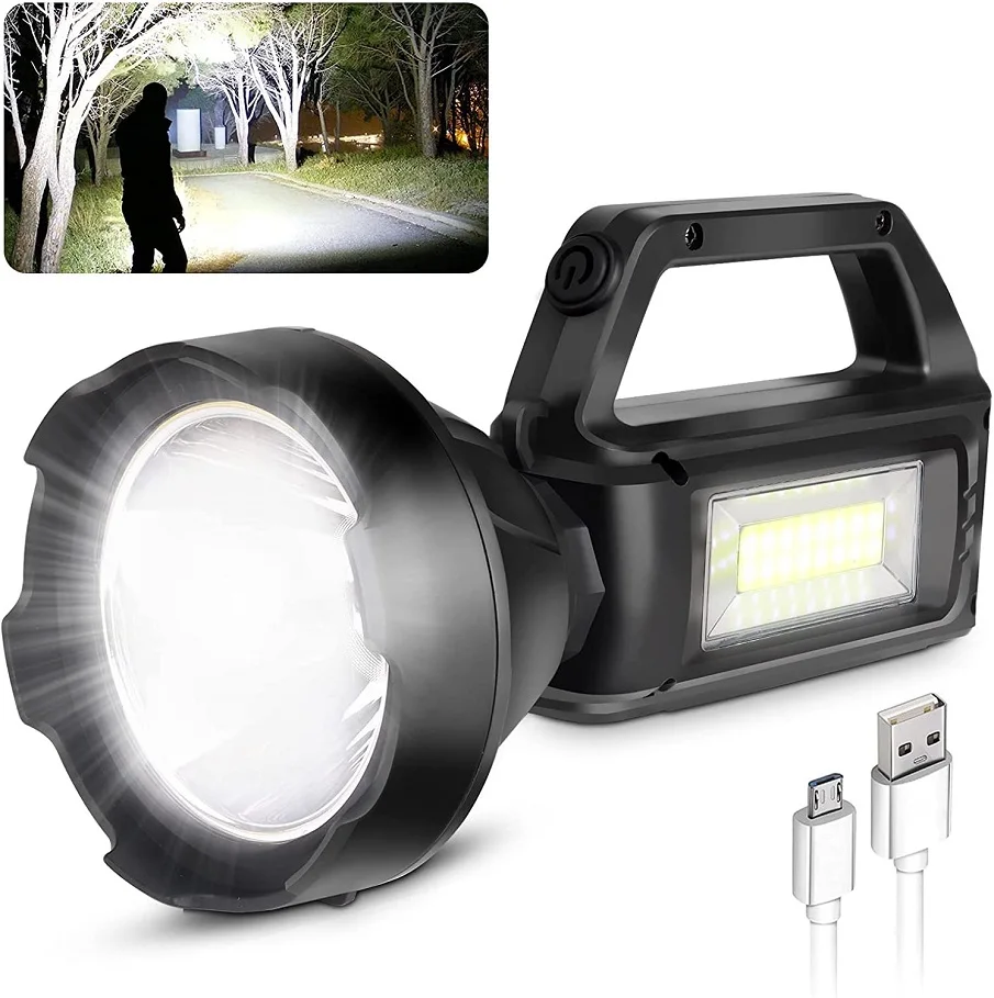 Portable Searchlight Big Beam Long-range Flashlight Usb Rechargeable ...