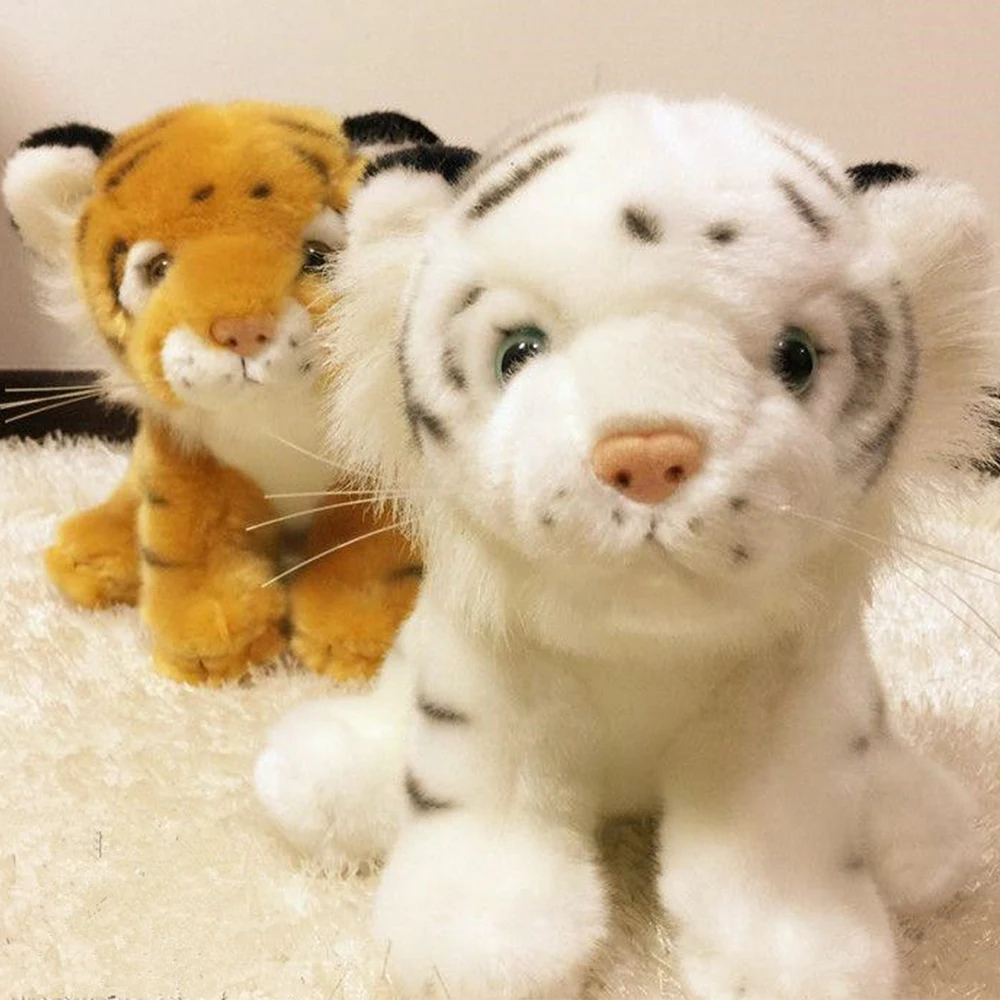 White And Yellow Tiger Soft Stuffed Animals Toys Lion Tiger Plush Toys ...