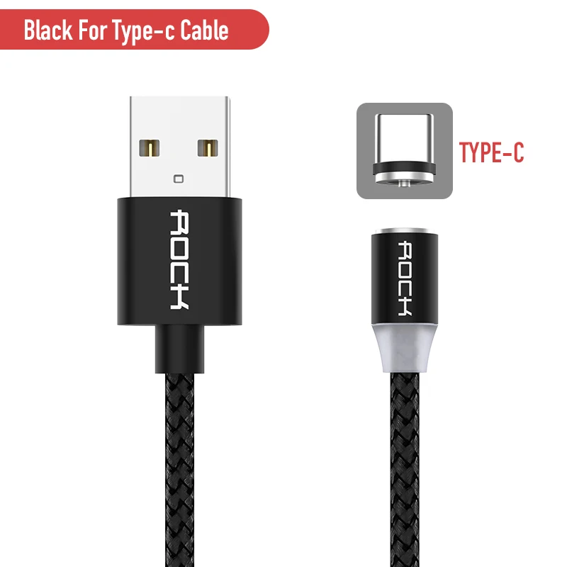 Магнитный кабель ROCK, Micro usb type-C кабель для iPhone 11, samsung ...