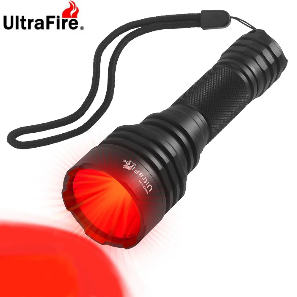 UltraFire C8 LED Outdoor Strong Red Light Flashlight Using 18650 ...