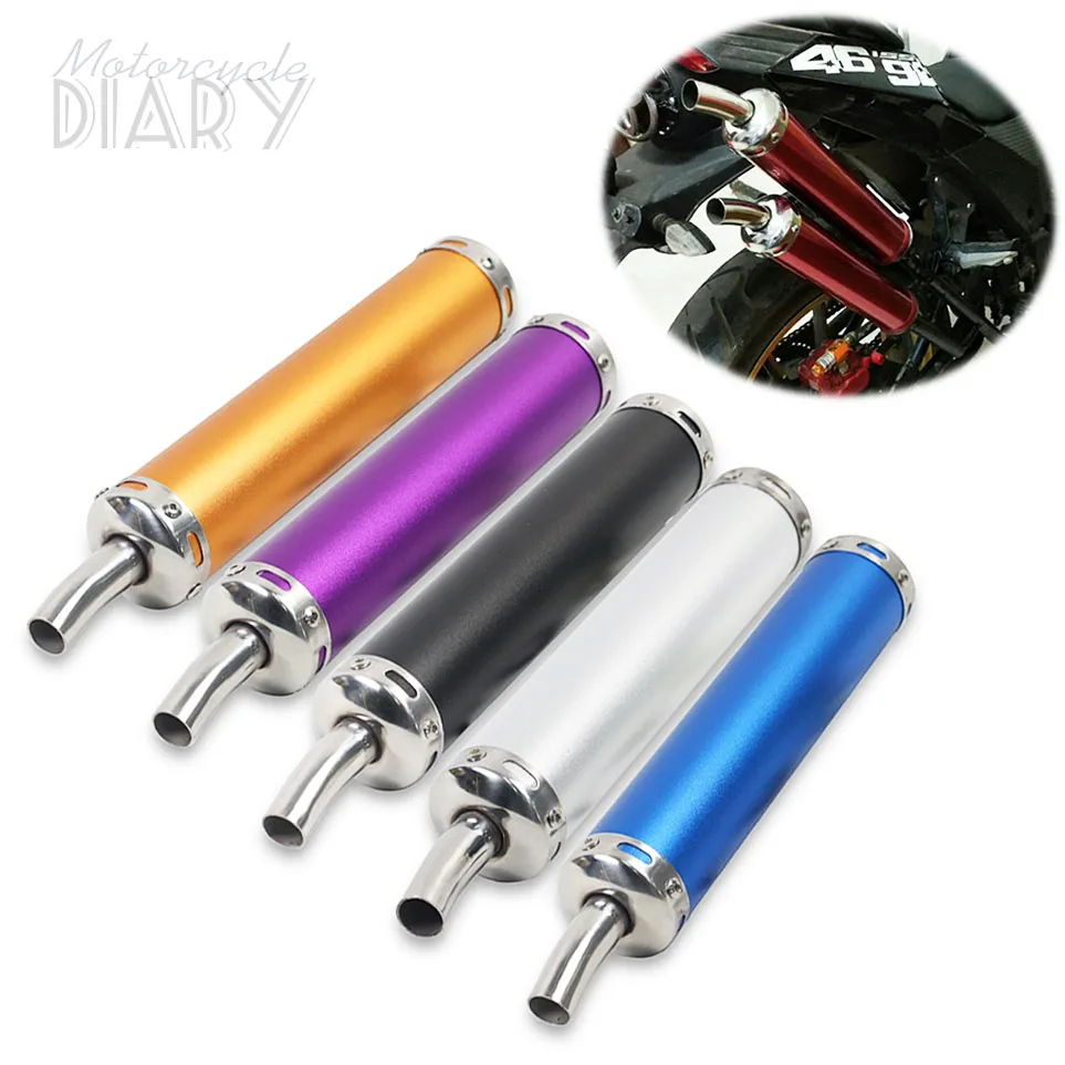 60*280mm For 125cc 20mm 50cc Universal Motorcycle Exhaust Pipe Blue ...
