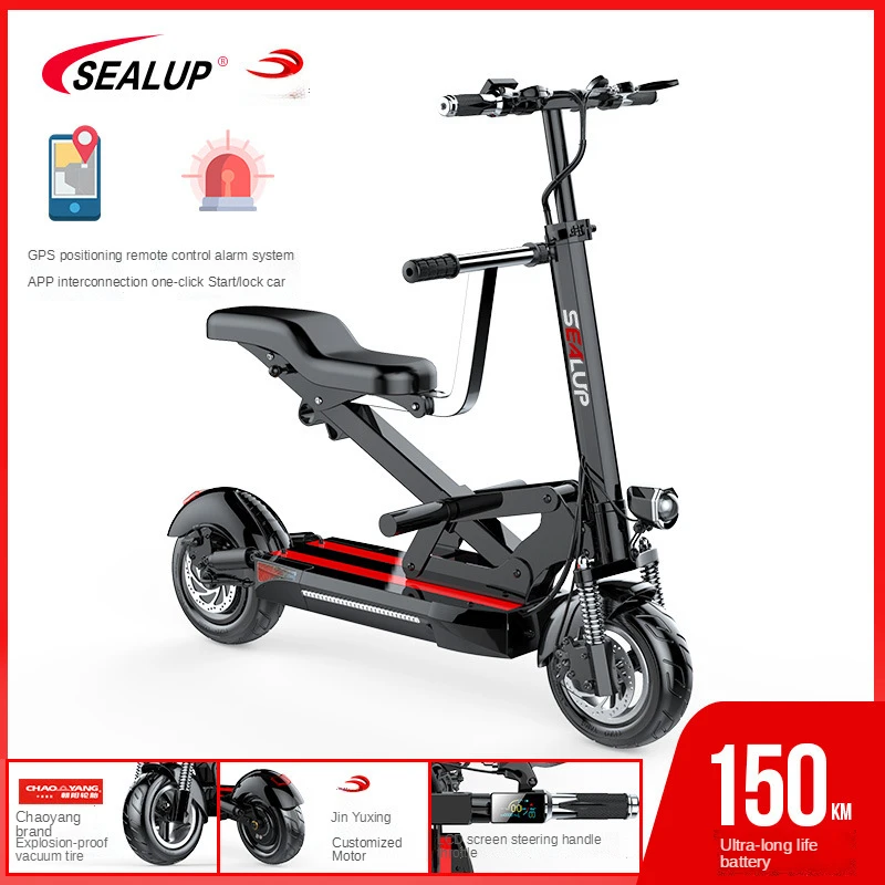 Sealup Electric Scooter Parent-child Car Adult Mini Folding Portable ...
