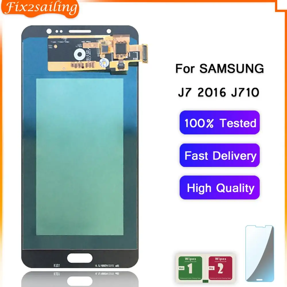 FIX2SAILING Super AMOLED LCD For Samsung Galaxy J7 2016 J710 J710FN J710F J710M J710Y Phone LCD ...