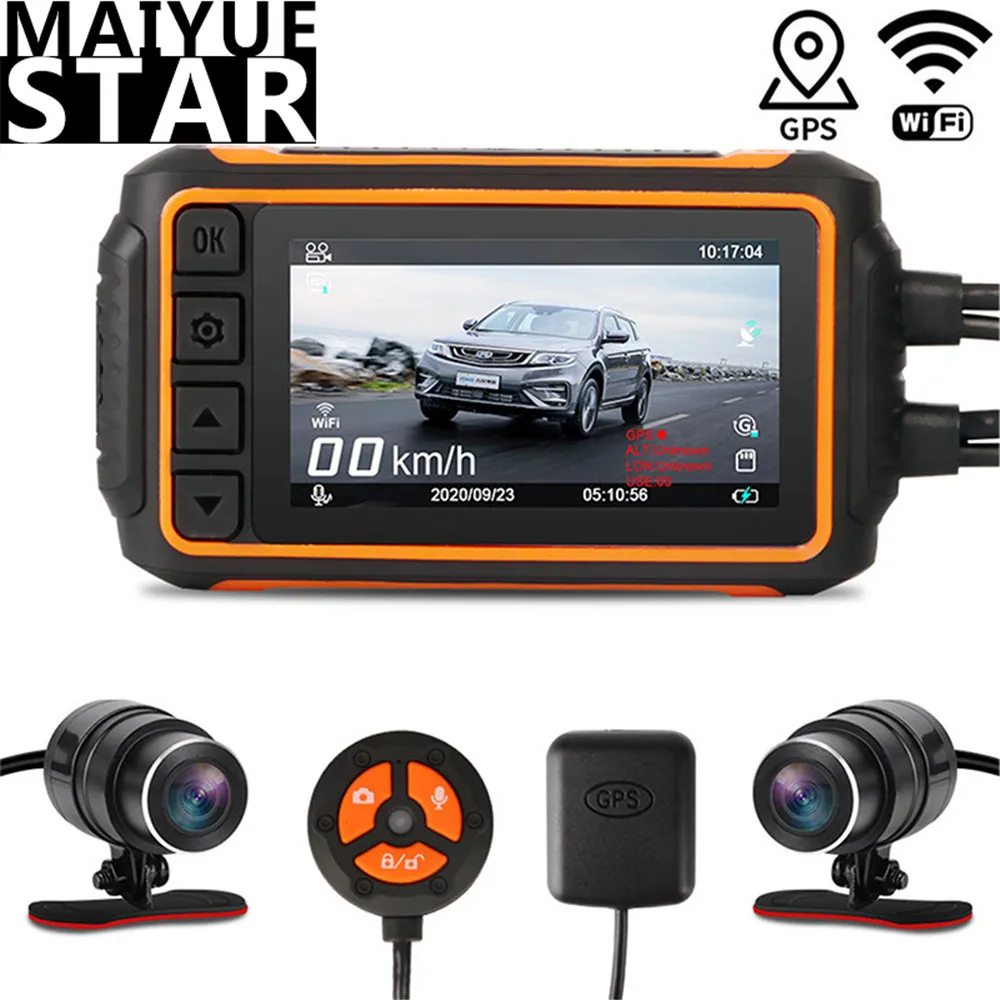 3 Inch Dash Cam Motorcycle Dvr Wifi Gps Full Body Waterproof Tracker
