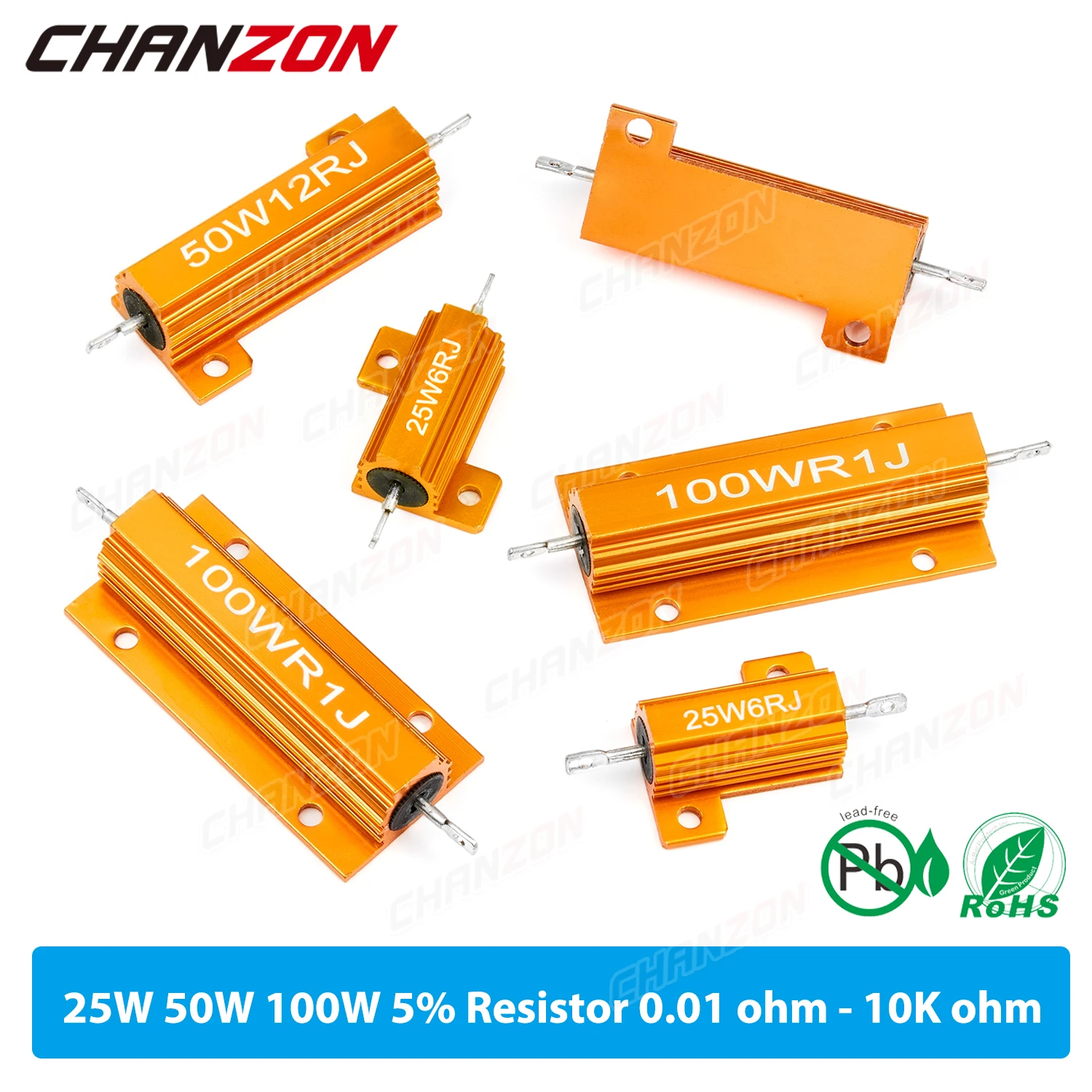 2pcs/Pack 25W 50W 100W Wirewound Metal Resistors 0.5 1 2 3 4 6 8 10 12 ...