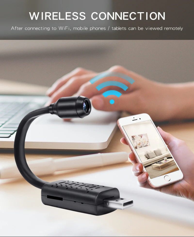 Caméra miniature,Mini caméra de Surveillance IP Wifi Full HD 1080P P2P ...