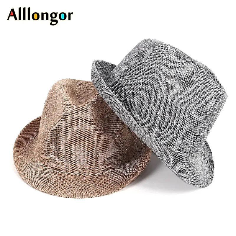 Sombrero Fedora de punto transpirable para hombre y mujer, gorro de ...