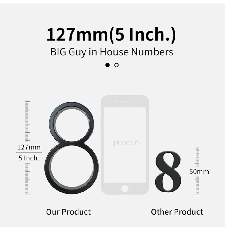 12cm Big 3D Modern House Number Door Home Address Numbers for House ...