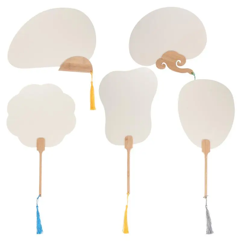 5Pcs-Chinese-Art-Paper-Round-Fans-Painting-Fans-Kids-Graffiti-Fans-DIY ...