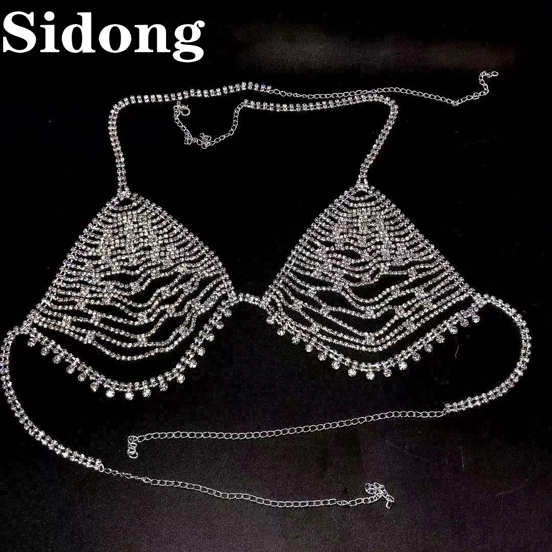 Fashion latest shiny Rhinestone bikini suit women's sexy sling bra ...