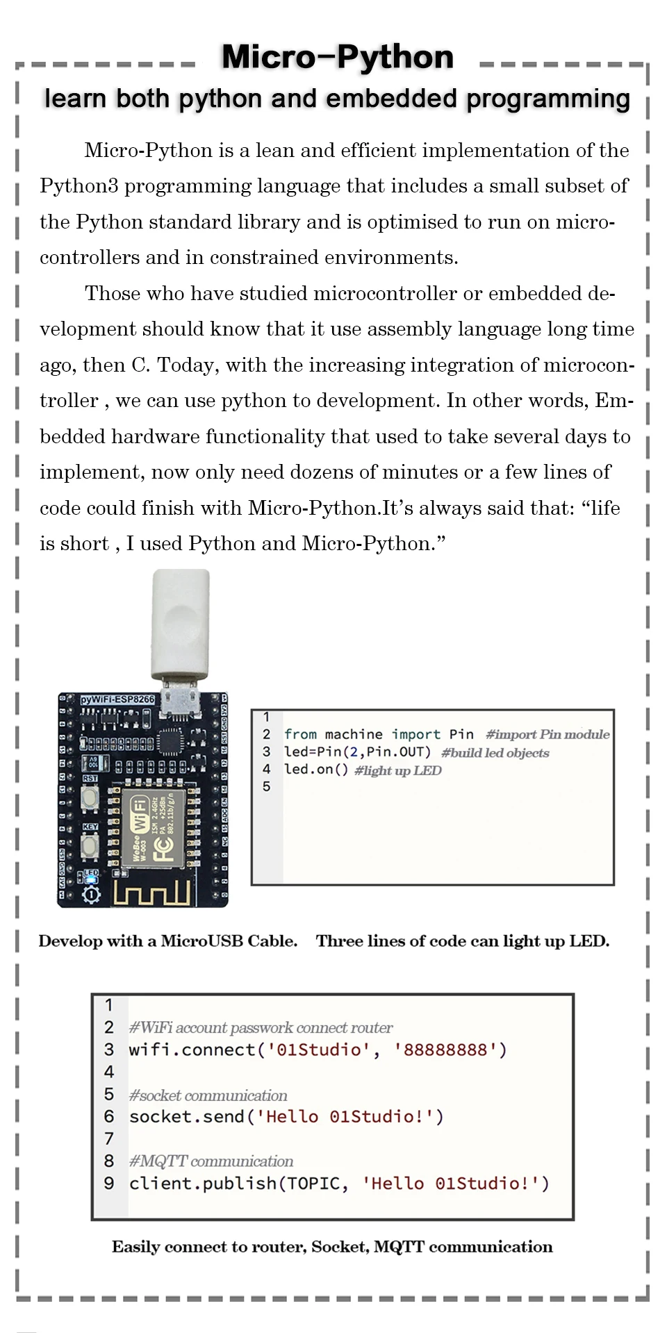 MicroPython ESP8266 와이파이 임베디드 개발키트 [pyWiFi-ESP8266 KIT] / 디바이스마트