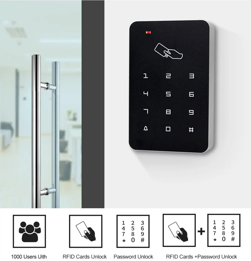 OBO Access Control Keypad RFID Keyboard Waterproof Outdoor Cover 125KHz ...