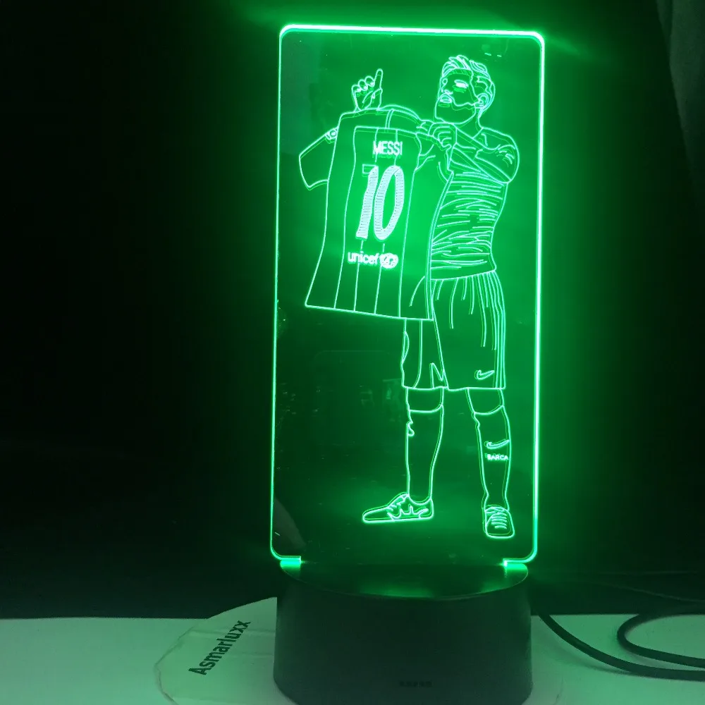 Lionel Messi - LED lampa 3D Argentina Paris St.Germain, různé barvy | Aukro