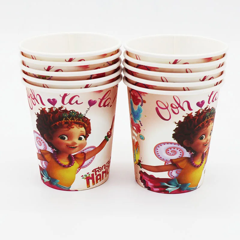 10pcs disposable cups Fancy Nancy theme party decorations baby shower ...