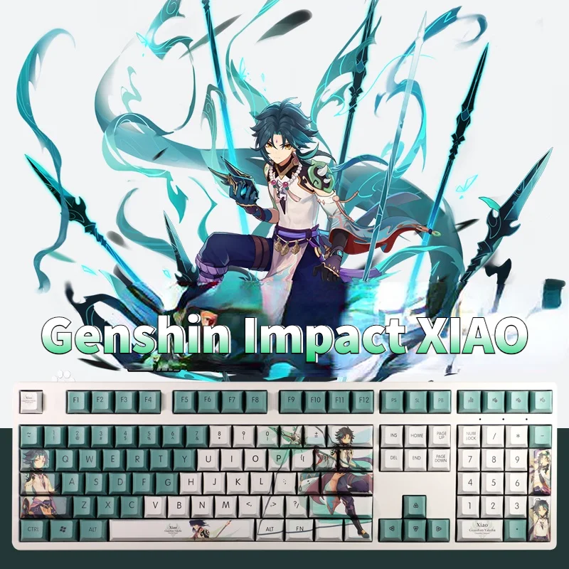 Genshin Impact Xiao Keycaps Game Character Key Caps Pbt Material Cherry ...
