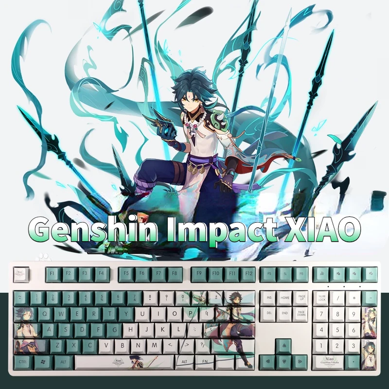 Genshin Impact XIAO KeyCaps Game Character Key Caps PBT Material Cherry ...