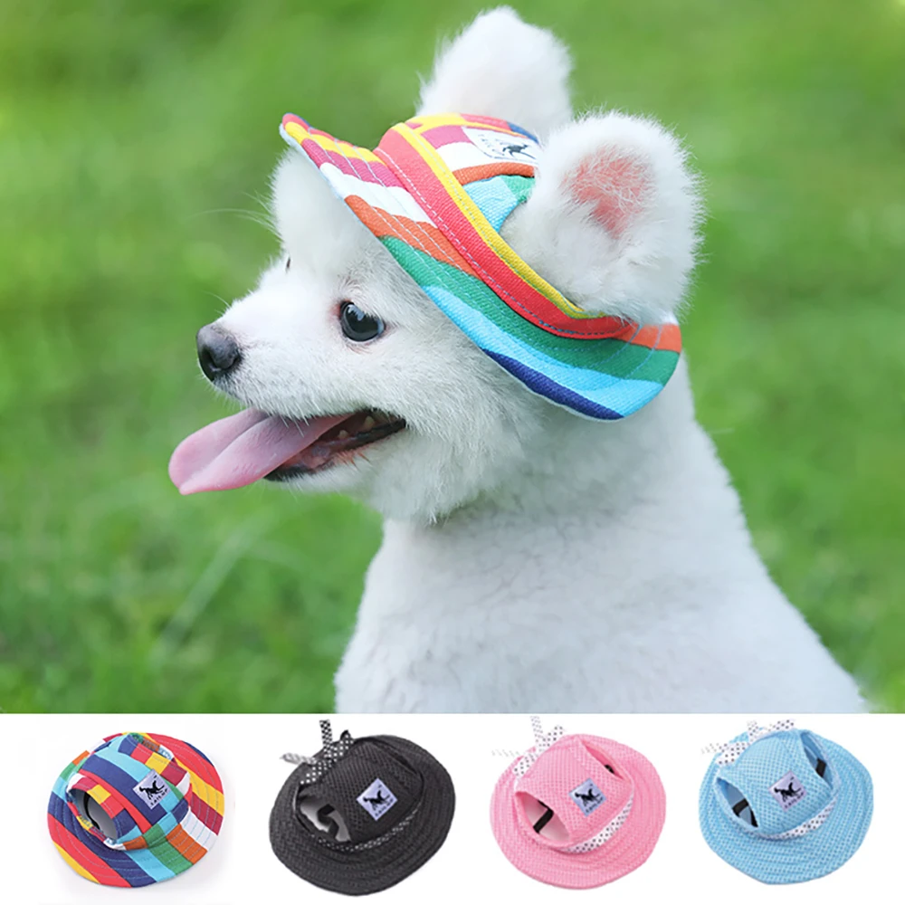 Pet Dog Cat Cap Breathable Summer Sunhat Cloth Mesh Canvas Hat For ...