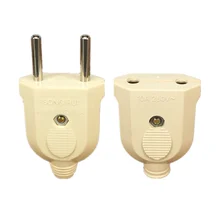 1pc EU European 2 Pin AC Electric Power Male Plug Female Socket Outlet ...
