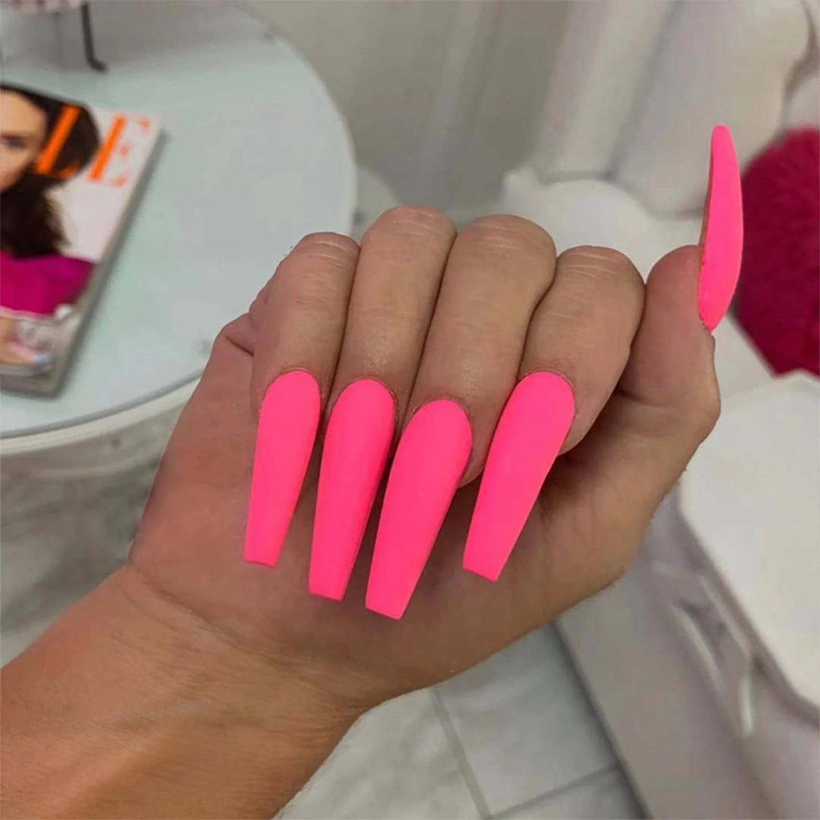 Solid Color Acrylic Nails