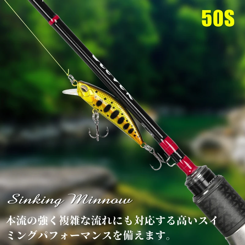 TSURINOYA 50S Sinking Minnow Fishing Lure DW63 50mm 5g Trout Ajing Ligh Game Minnow Wobbler ...