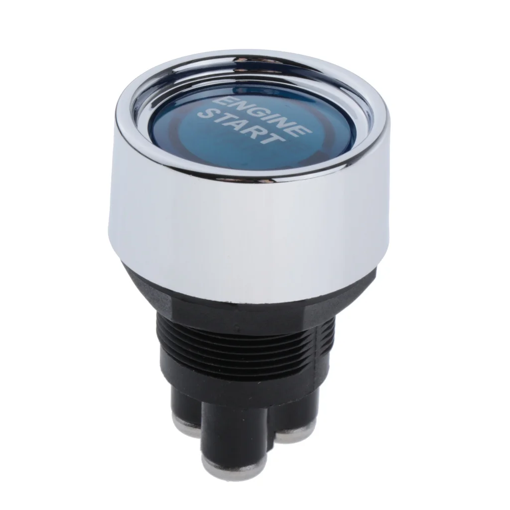 Car Engine Ignition Start Switch Blue LED Background Push Button ...