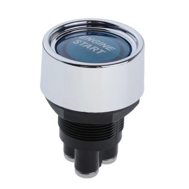 Car Engine Ignition Start Switch Blue LED Background Push Button ...