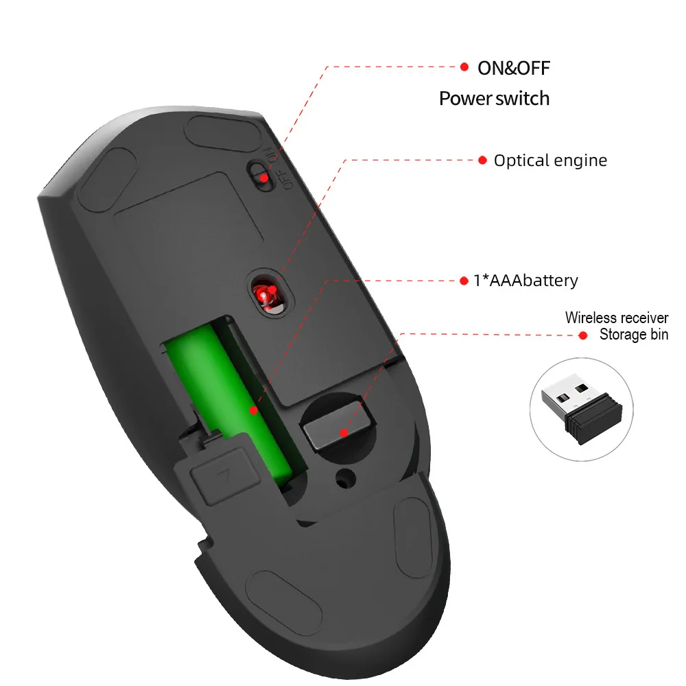 Generic Wireless Mouse 2.4g Wireless Gaming Mouse 2.4ghz Usb Adapter ...