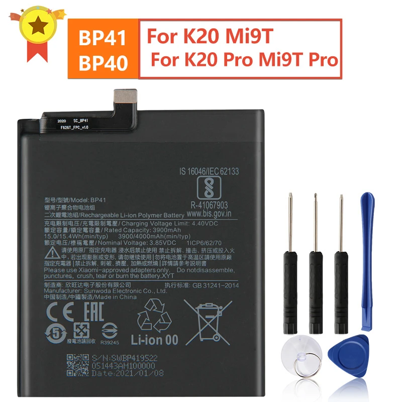 Replacement Battery BP41 BP40 For Xiaomi Redmi K20 Pro Mi 9T Pro Mi9T ...