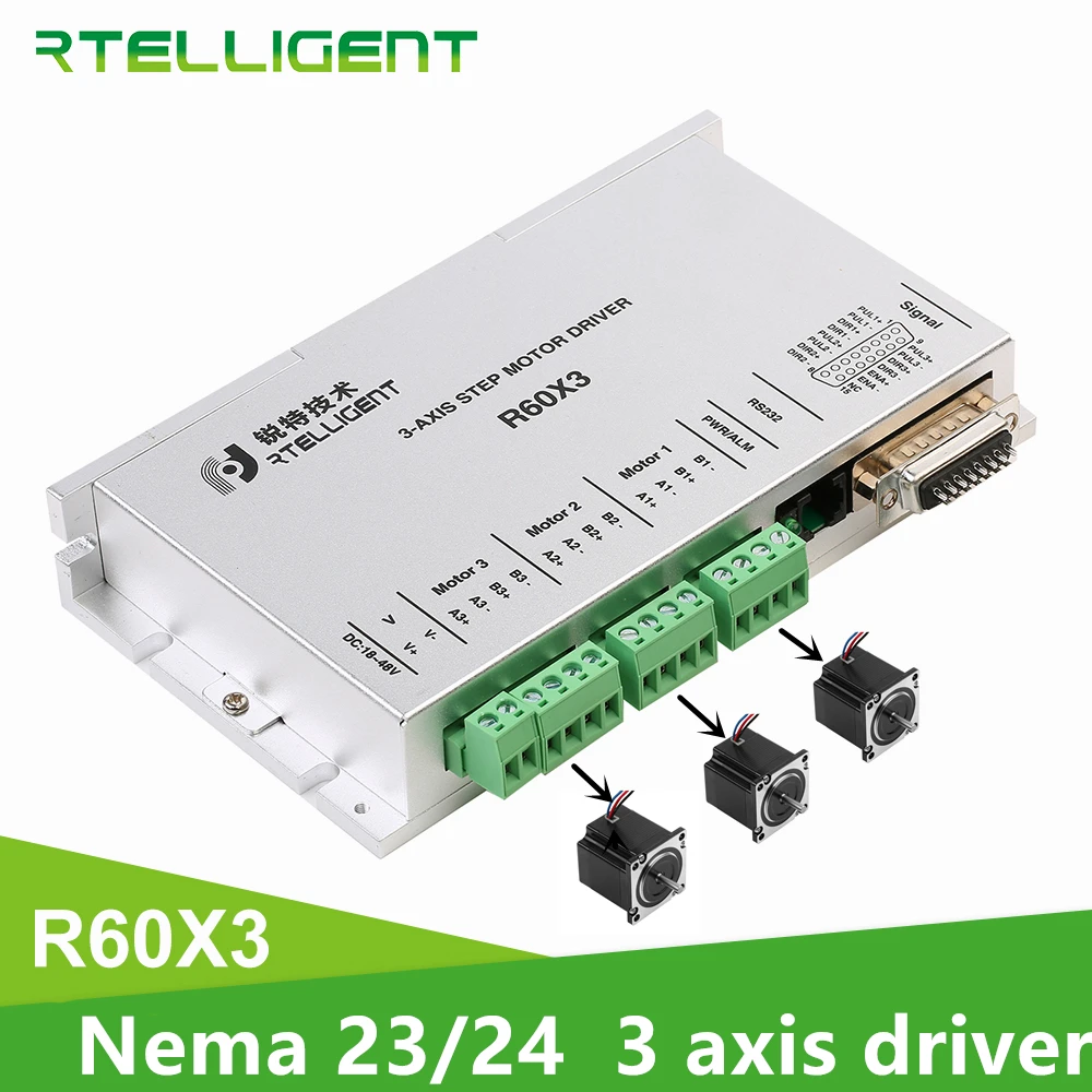 Rtelligent Nema 23 24 Stepper Motor Driver R60x3 3 Aixs Independently ...
